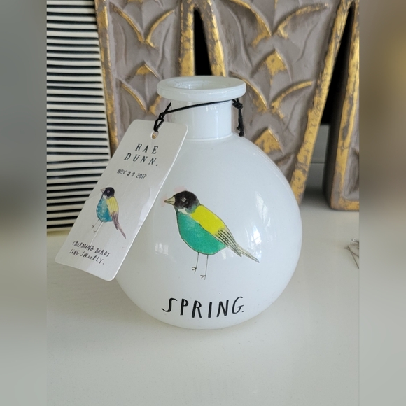 Rae Dunn | Accents | Rae Dunn Spring Bird Bud Vase Glass 4 | Poshmark